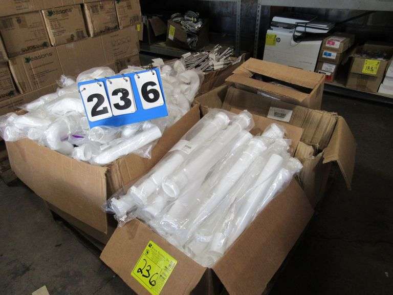 (1) PALLET, ASSORTED PLUMBING ITEMS INCLUDING 5' STAINLESS STEEL ...