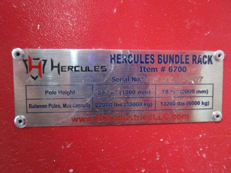 LOT, (4) HERCULES BUNDLE RACKS MDL 6700 WITH APPROX. (32) POLES ...