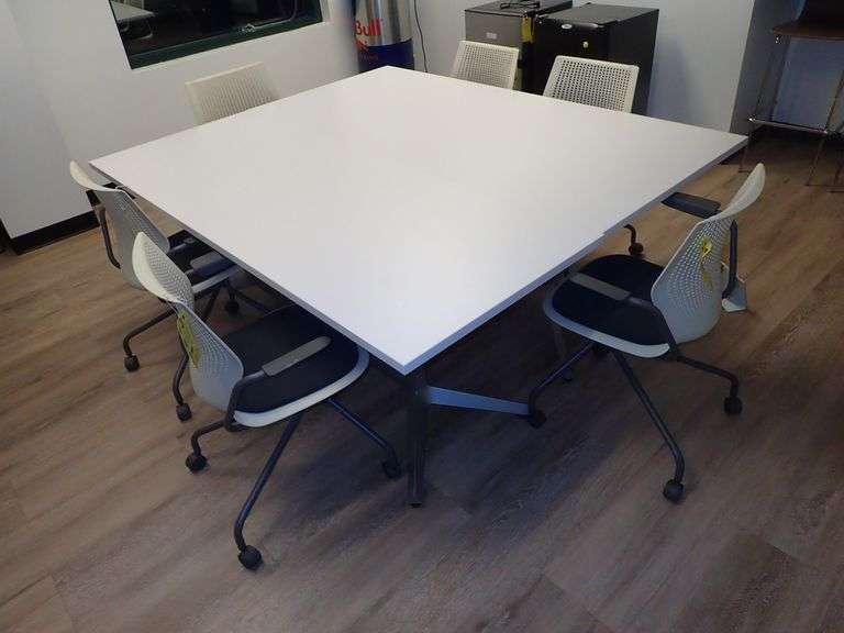 BREAK ROOM TABLES W/ (6) ROLLING CHAIRS - Rosen Systems