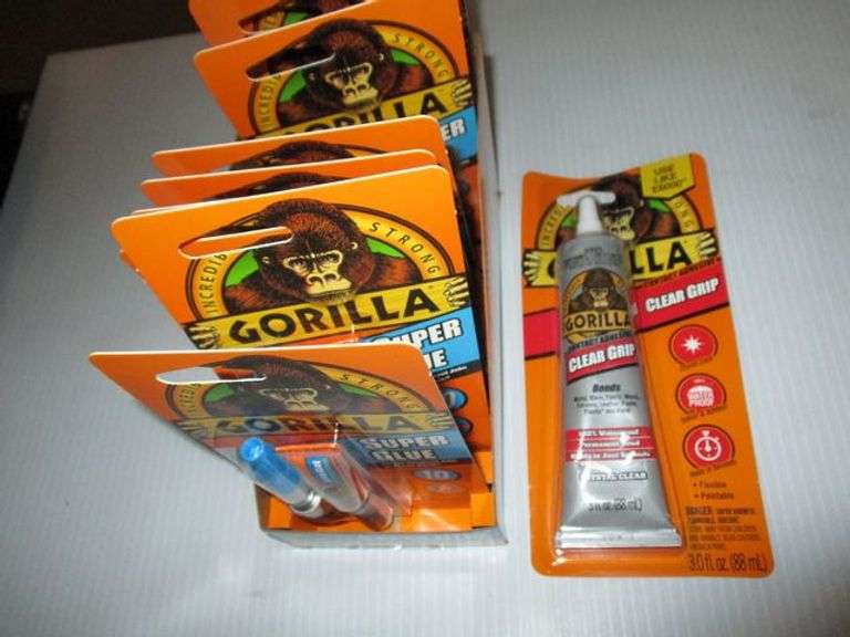 LOT, APPROX. (48) BOXES OF ASSORTED GORILLA PRODUCTS AND ASSORTED GLUE ...