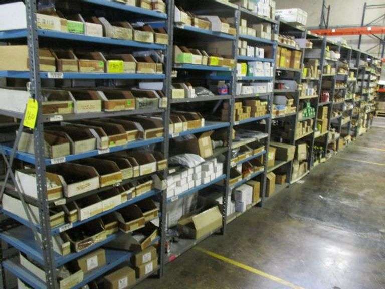 ASSORTED AUTOMOTIVE SMALL PARTS IN (24) SECTIONS OF SHELVING INCLUDING ...