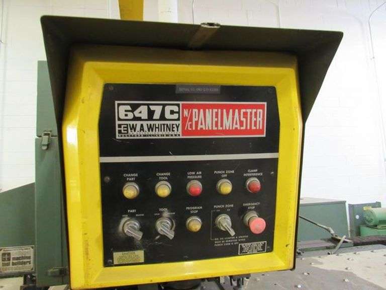 N/C PANEL MASTER, W.A. WHITNEY MDL 647C, S/N 648-215-33389 - APPROX. 23 ...