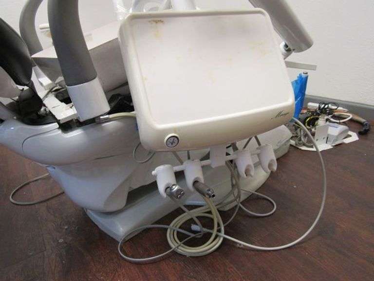 DENTAL CHAIR AS SHOWN, TPC, DELIVERY SYSTEM, OVERHEAD EXAM LIGHT AND ...