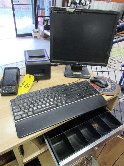 CHECK OUT STATION INCLUDING DELL VOSTRO APC BACK UP, ACER MONITOR ...