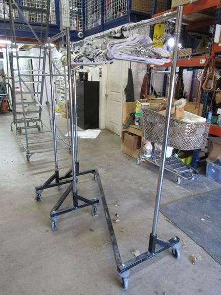 LOT (2) PORTABLE CLOTHES HANGING RACKS - Rosen Systems