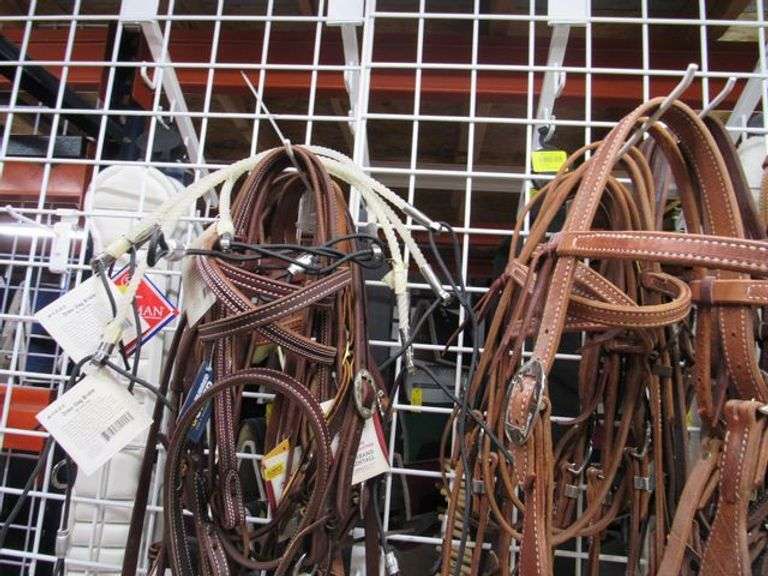 APPROX. (21) ASSORTED LEATHER HARNESSES ON GRID - Rosen Systems