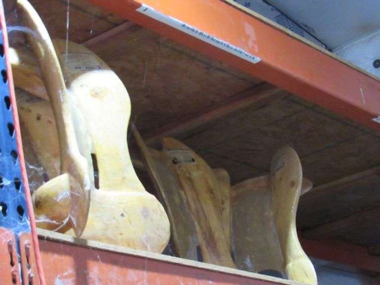 ASSORTED SADDLE TREES ON TOP SHELF AS SHOWN *Located in saddle shop ...