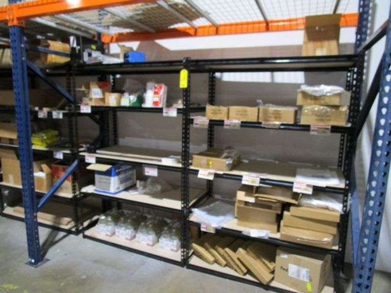 METAL STORAGE SHELF WITH WOOD INSERTS INCLUDING CONTENTS AS SHOWN ...