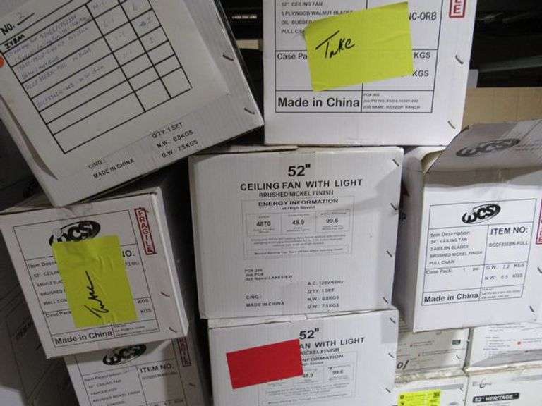 (3) PALLETS, APPROX. (65) ASSORTED 52" CEILING FANS, 3,4 AND 5 BLADES ...