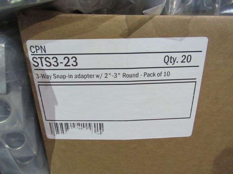 (1) PALLET, 3-WAY SNAP-IN ADAPTER - (10) BOXES AS SHOWN AND (1) PALLET ...