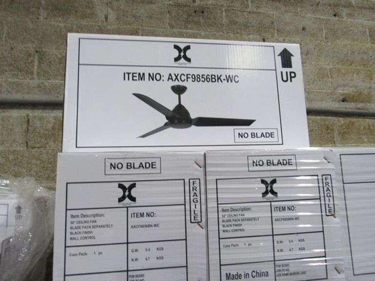 PALLET, (36) 52" CEILING FAN WITH SILVER BLADES, BN #DCCF808-BN-BN ...