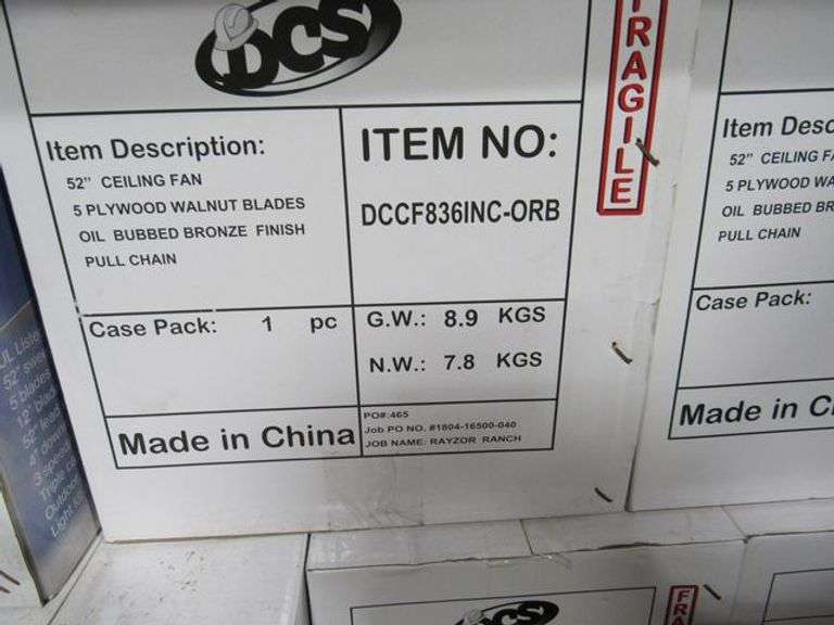 (3) PALLETS, APPROX. (65) ASSORTED 52" CEILING FANS, 3,4 AND 5 BLADES ...