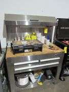 KOBALT STAINLESS STEEL WORK BENCH WITH 3-DRAWERS, LIGHTED - APPROX. 45 ...