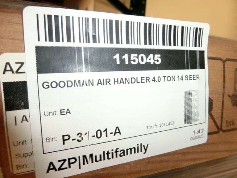 GOODMAN AIR HANDLER 4.0-TON 14 SEER and GOODMAN AIR HANDLER 5.0-TON 14 ...