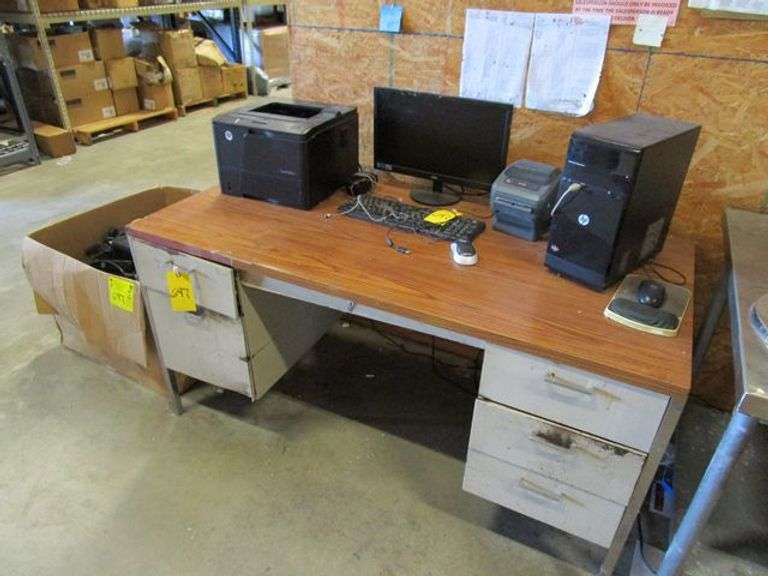 HP TOWER PC WITH MONITOR, KEYBOARD, ZEBRA LABEL PRINTER, HP LASERJET ...