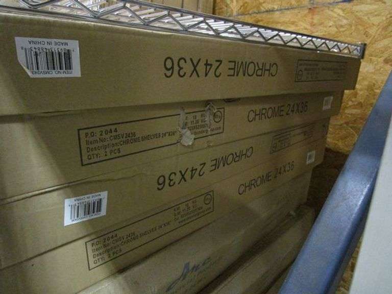 CONTENTS ON FLOOR ON (2) SKIDS, ASSORTED WIRE SHELVES, 24" & 18" AS SHOWN - Rosen Systems