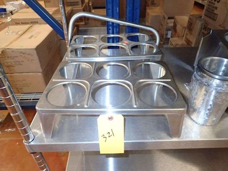 ADVANCE TABLE RACK 4' X 3' X 3'8" WITH CONTENTS INCLUDING (4) WINCO FC ...