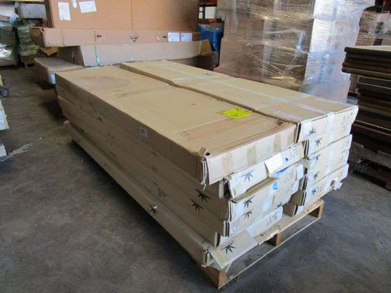 CONTENTS ON SKID, INCLUDES ASSORTED WIRE SHELVES IN BOXES, MOST 18" X ...