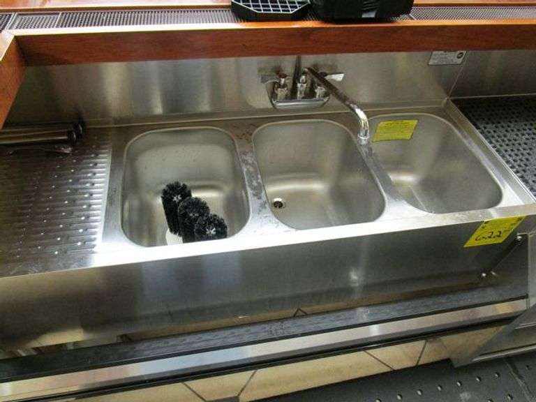 UNDER COUNTER BAR SETUP WITH 3-COMPARTMENT SINK, 3-SHELF RACK, (2 ...