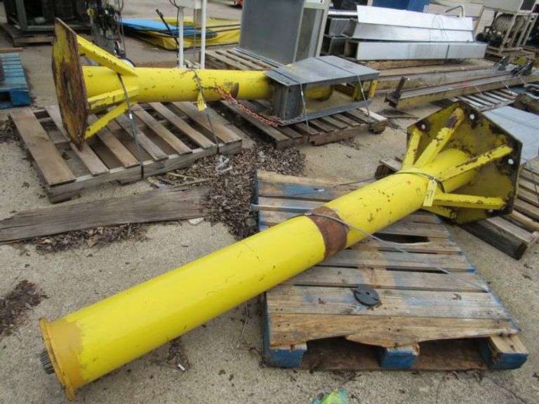 (2) JIB CRANE BEAMS - APPROX. 7', (2) 11' DAYTON TROLLEY RAILS, 1/2-TON ...