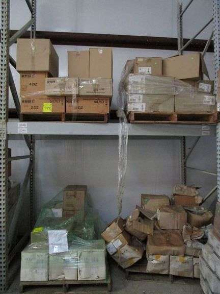 CONTENTS ON (4) SKIDS IN PALLET RACK INCLUDES ASSORTED GLASSWARE, ETC ...