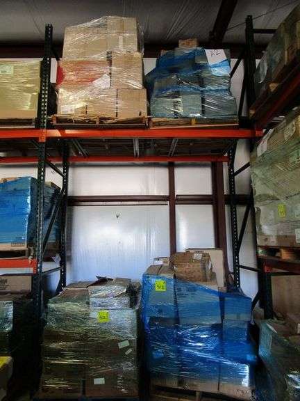 CONTENTS ON (4) SKIDS IN PALLET RACK, INCLUDES ASSORTED PLATES ...