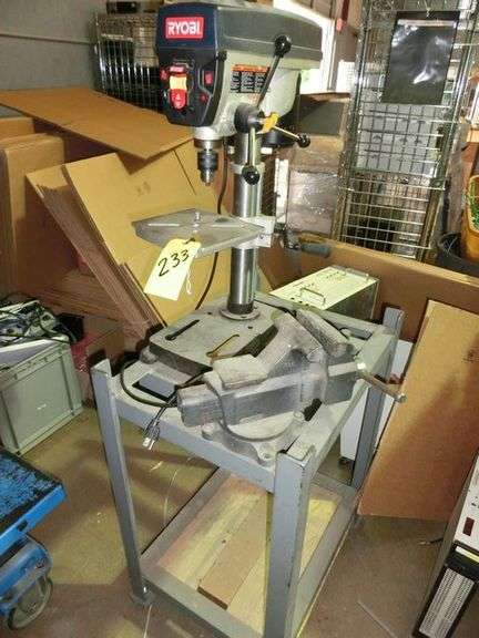 (1) RYOBI BENCH TOP DRILL PRESS WITH LASER MDL DP102L 110-V, (1 ...