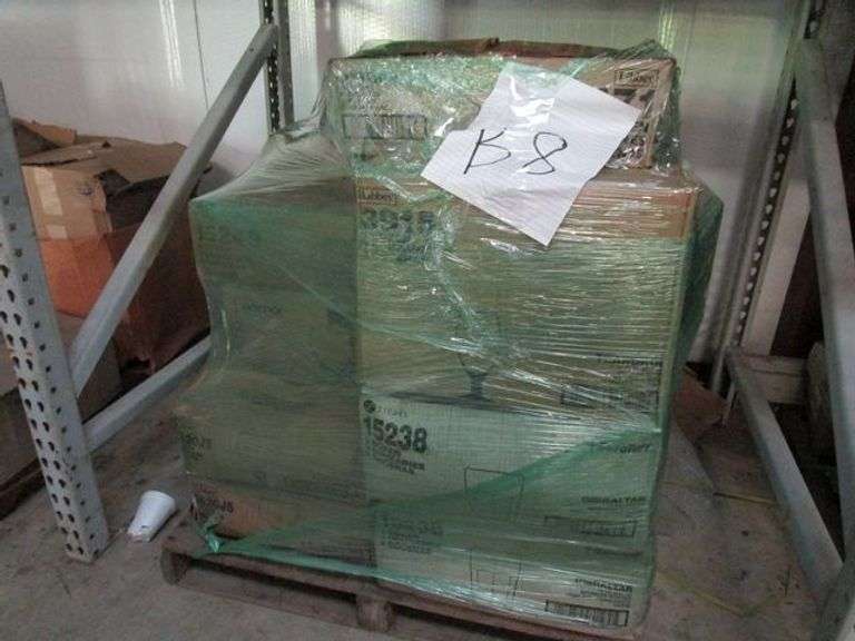 CONTENTS ON (3) SKIDS IN PALLET RACK, INCLUDES ASSORTED GLASSWARE IN ...