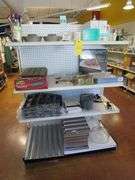 CONTENTS OF END CAP RACK, INCLUDES ASSORTED THERMOMETER, GRIDDLE ...