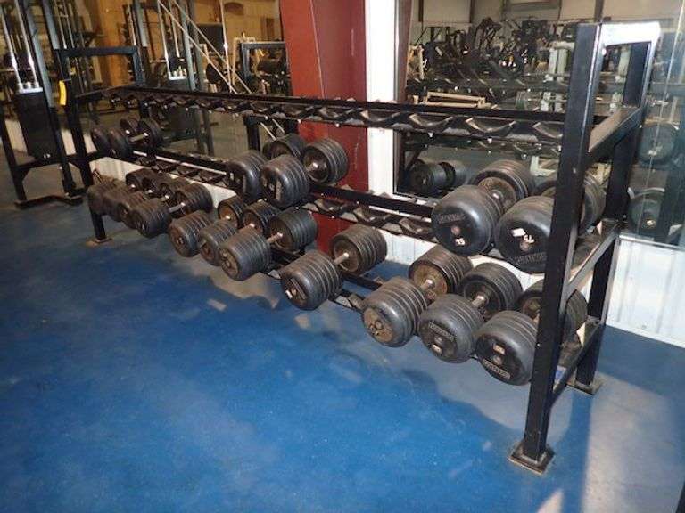 HAND WEIGHT STAND W/ (17) ASSORTED HAND WEIGHTS - Rosen Systems