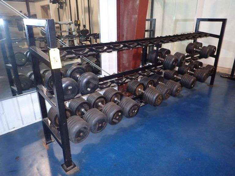 HAND WEIGHT STAND W/ (17) ASSORTED HAND WEIGHTS - Rosen Systems