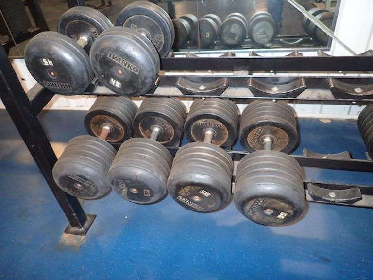 HAND WEIGHT STAND W/ (17) ASSORTED HAND WEIGHTS - Rosen Systems