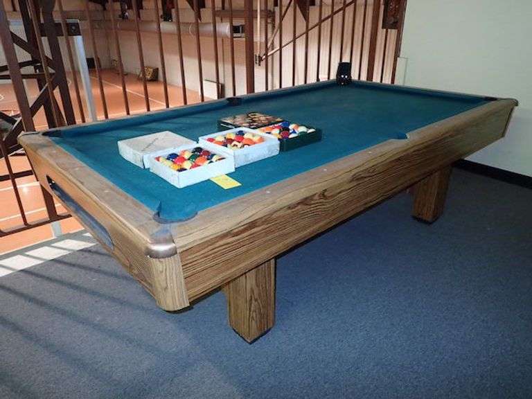 POOL TABLE 8'3" X 4'3" W/ (3) BOXES BILLIARD BALLS - Rosen Systems