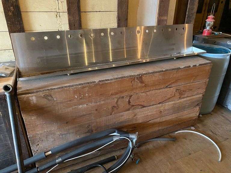 TAP STATION WITH 15-VII0 TAPS, MADE BY CMB, WOOD/STAINLESS STEEL TOP ...