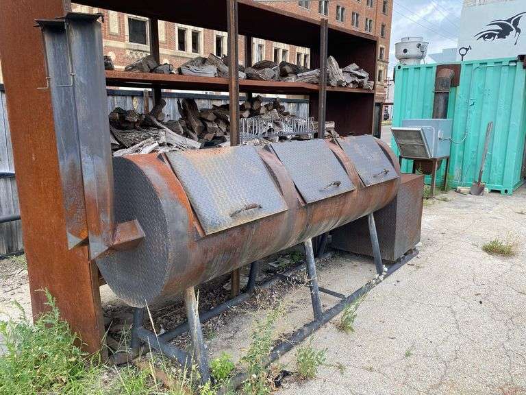 SMOKER, 3-DOOR WITH SMOKE BOX, DOUBLE STACKS, CUSTOM BUILT, HEAVY DUTY ...