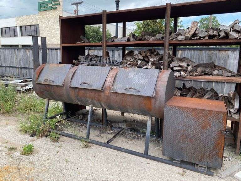 SMOKER, 3-DOOR WITH SMOKE BOX, DOUBLE STACKS, CUSTOM BUILT, HEAVY DUTY ...