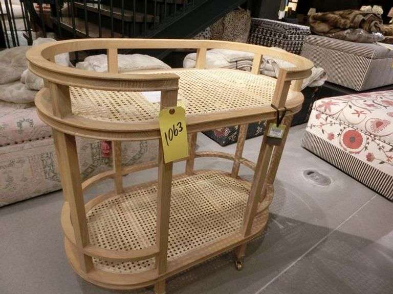 MARTINQUE BAR CART, OVAL SHAPED, CASTERS - Rosen Systems