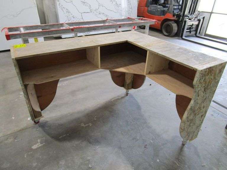 PORTABLE L-SHAPED WORK BENCH, W/GRANITE SIDES & WOOD TOP BENCH - Rosen ...