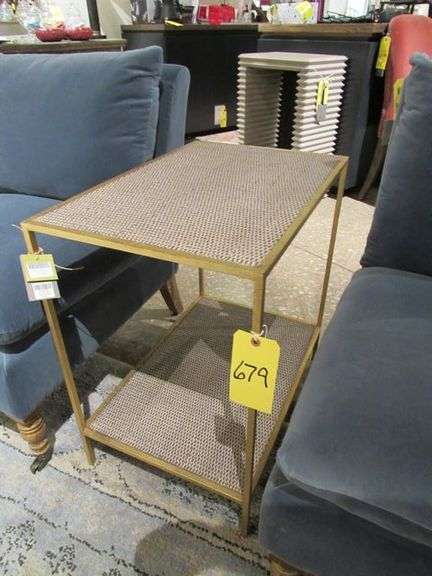 BARICELLA SIDE TABLE - LIGHT GREY/WOOD - Rosen Systems