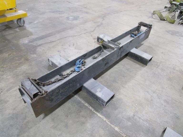 HEAVY DUTY STEEL MATERIAL HANDLING SPREADER BAR W/FORKLIFT INSERTS ...