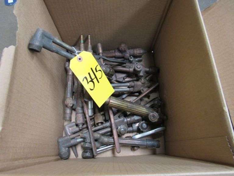 (2) CARDBOARD BOXES AND (1) METAL BOX WITH ASSORTED CUTTING TORCH AND ...