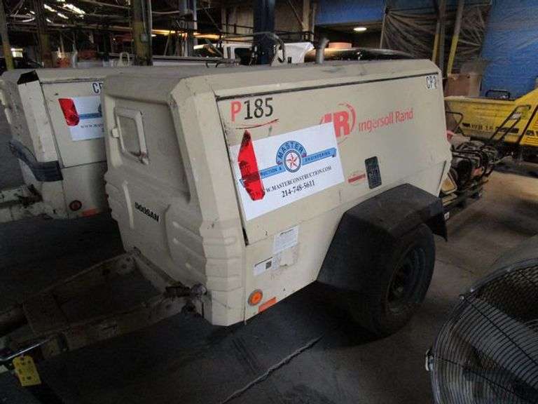INGERSOLL RAND DOOSAN TRAILER MOUNTED AIR COMPRESSOR MDL P185 MFG 2007 ...