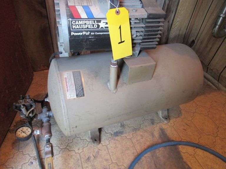 CAMPBELL HAUSFELD POWER PAL AIR COMPRESSOR WITH HOSES AND GAUGE, 120-V ...