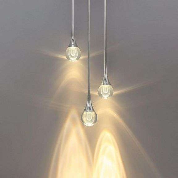 MOTINI - Cluster Crystal Pendant Lighting 3-Light LED 8W, Luxury ...