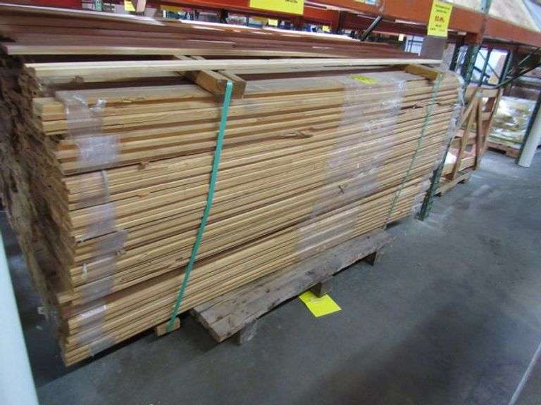 PALLET, UNFINISHED WOOD BASE BOARDS - APPROX. (1,000) 84" X 2" PIECES ...