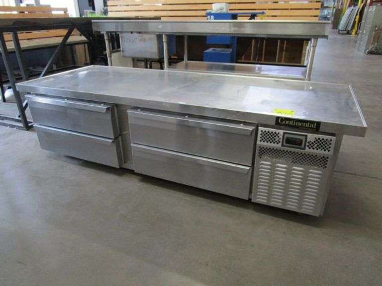 CONTINENTAL 4-DRAWER STAINLESS STEEL REFRIGERATOR GRIDDLE STAND MDL ...