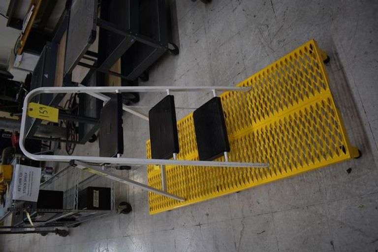 YELLOW WALKOVER SAFETY PLATFORM AND FOLDING STEP LADDER - Rosen Systems