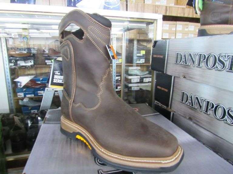 MEN'S WORK BOOTS DAN POST STEEL TOE TAN DISTRESSED SIZE 12 - Rosen Systems