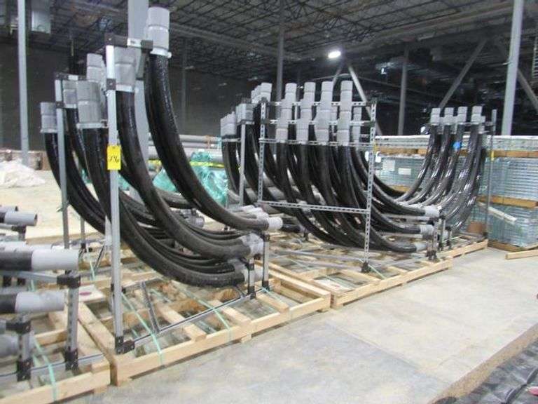 LOT, (9) 45° DUCT BANK RACKS WITH FRE COMPOSITES DB 2 PVC #30-4030R48 ...