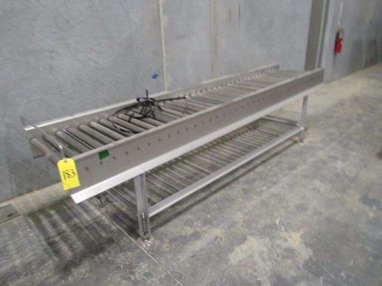 TRI-MACH INCLINED ROLLER CONVEYOR AS SHOWN S/N 32869 - APPROX. 120" X ...
